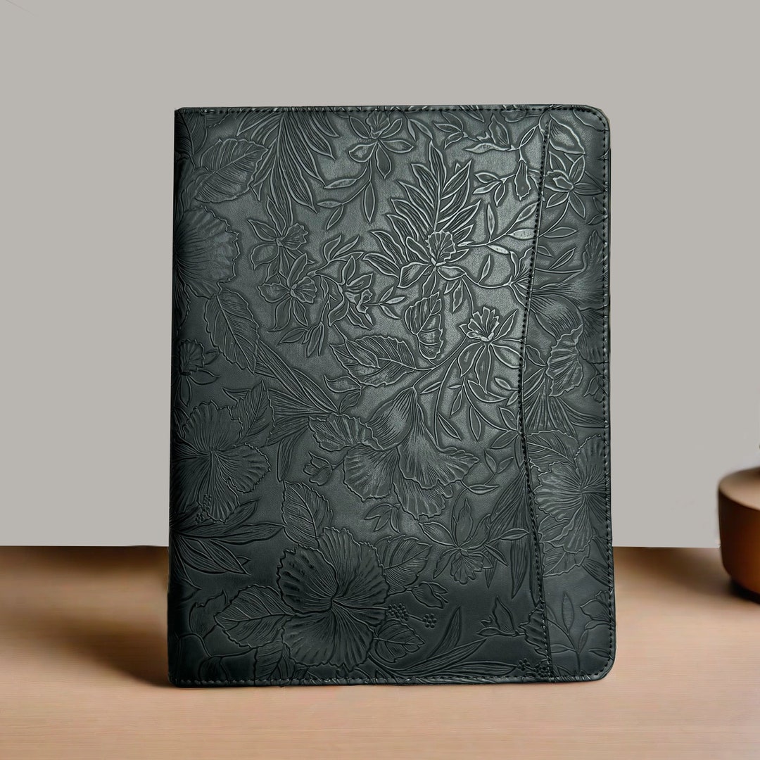 Debossed Portfolio for Men, Personalized Vegan Leather Portfolio ...