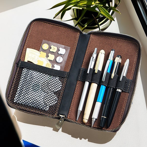 Leather Zipper Case - Etsy