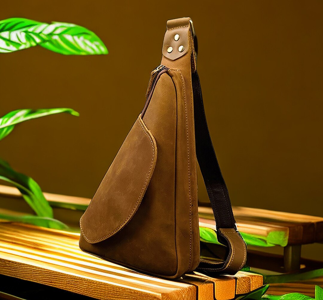 Personalized Men's Leather Chest Bag Custom Men's - Etsy