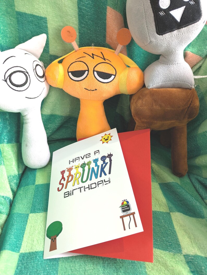 SPRUNKI BIRTHDAY Card - Cute Card for Kids - Funny Sprunky Incredibox ...