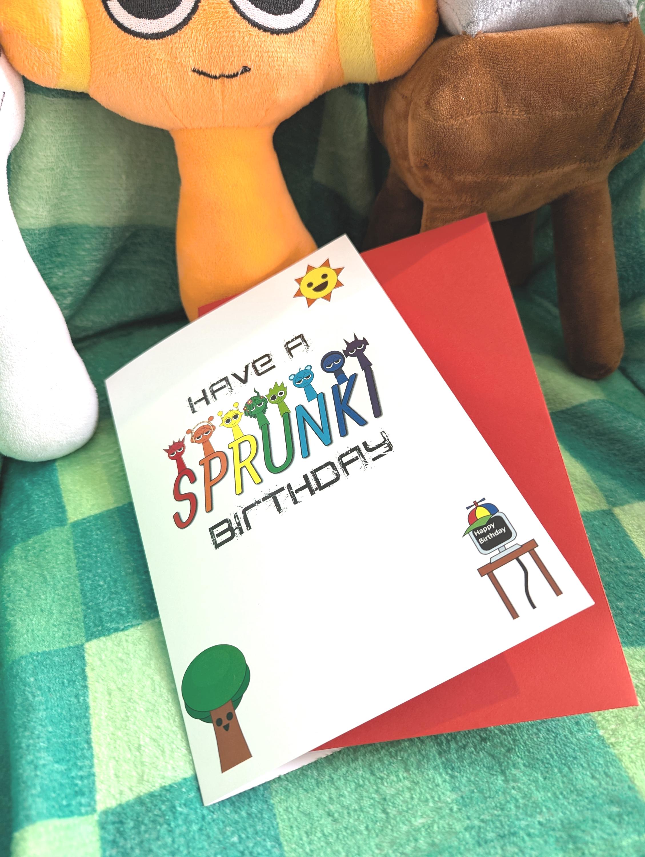 SPRUNKI BIRTHDAY Card - Cute Card for Kids - Funny Sprunky Incredibox ...