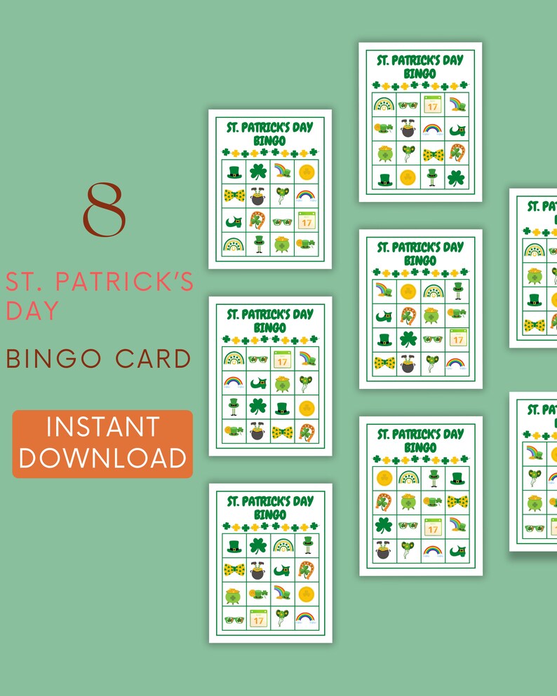 St. Patricks Day Printable Bingo Card PDF File,st Patrick Party ...