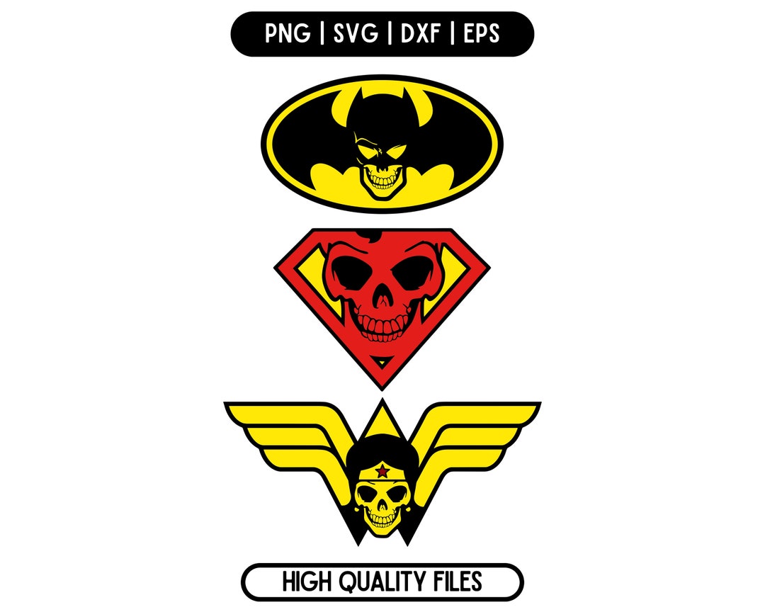 Skull Superhero Svg Superhero Symbol Svg Superhero Logo Bat - Etsy ...