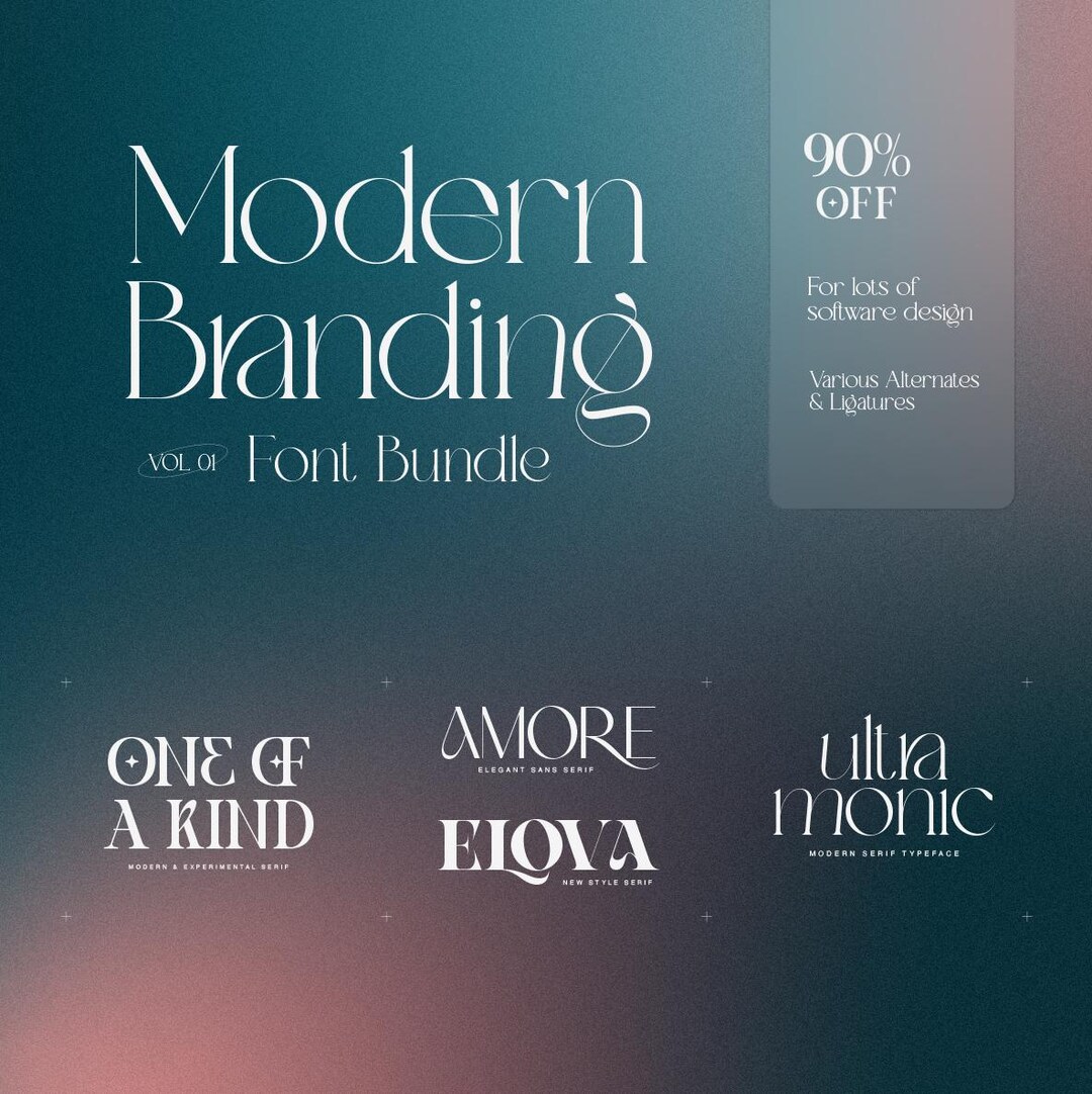 Modern Serif Font Bundle Branding Fonts With Alternates Etsy