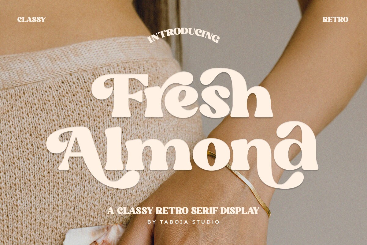 Retro Serif Font: Fresh Almond Elegant Font for Canva, Cricut - Etsy