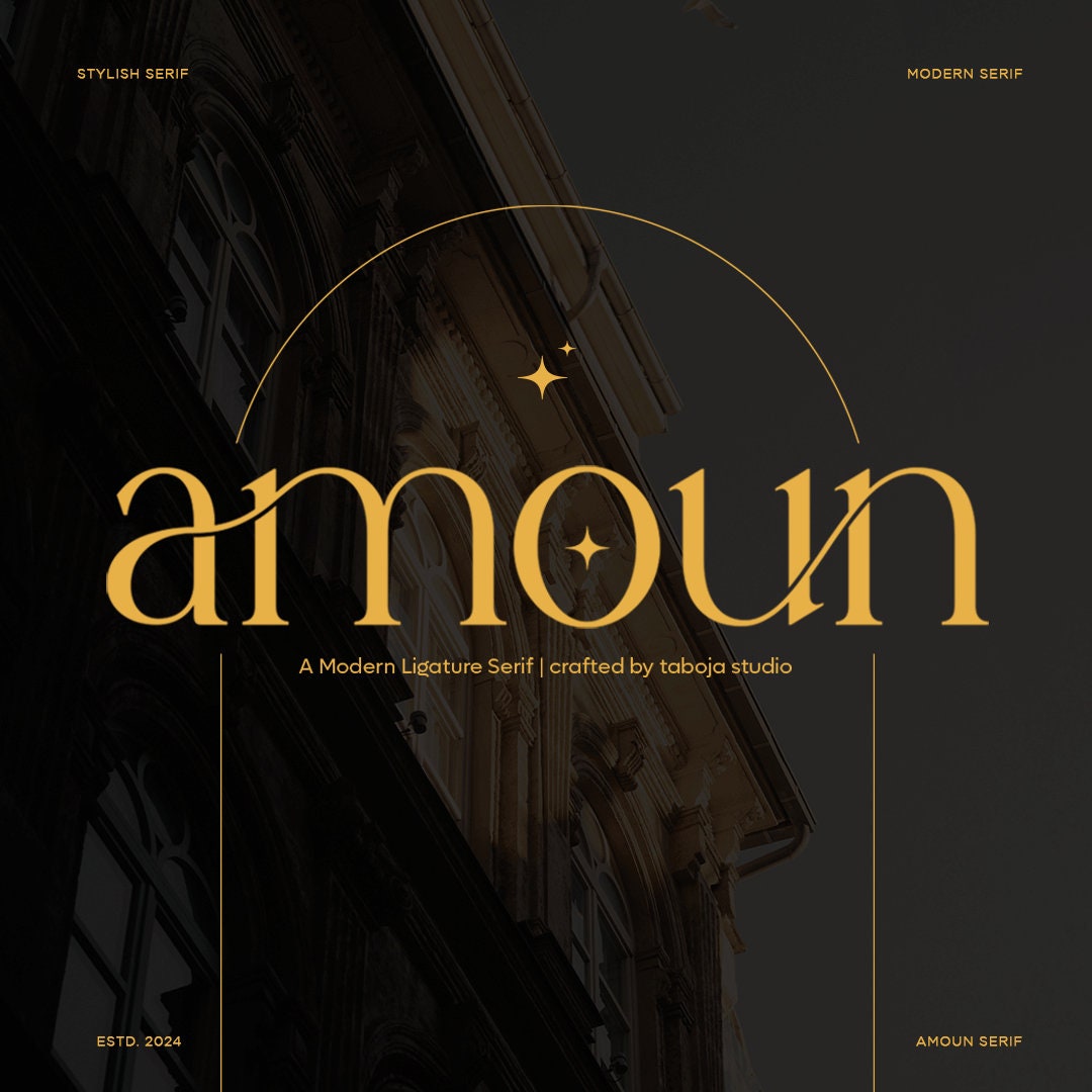 Amoun - Elegant Ligature Font,logo Font,digital Font,handwritten ...