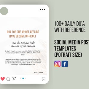 100+ Islamic Content Social Media Canva Template | Daily Du'a Instagram ...