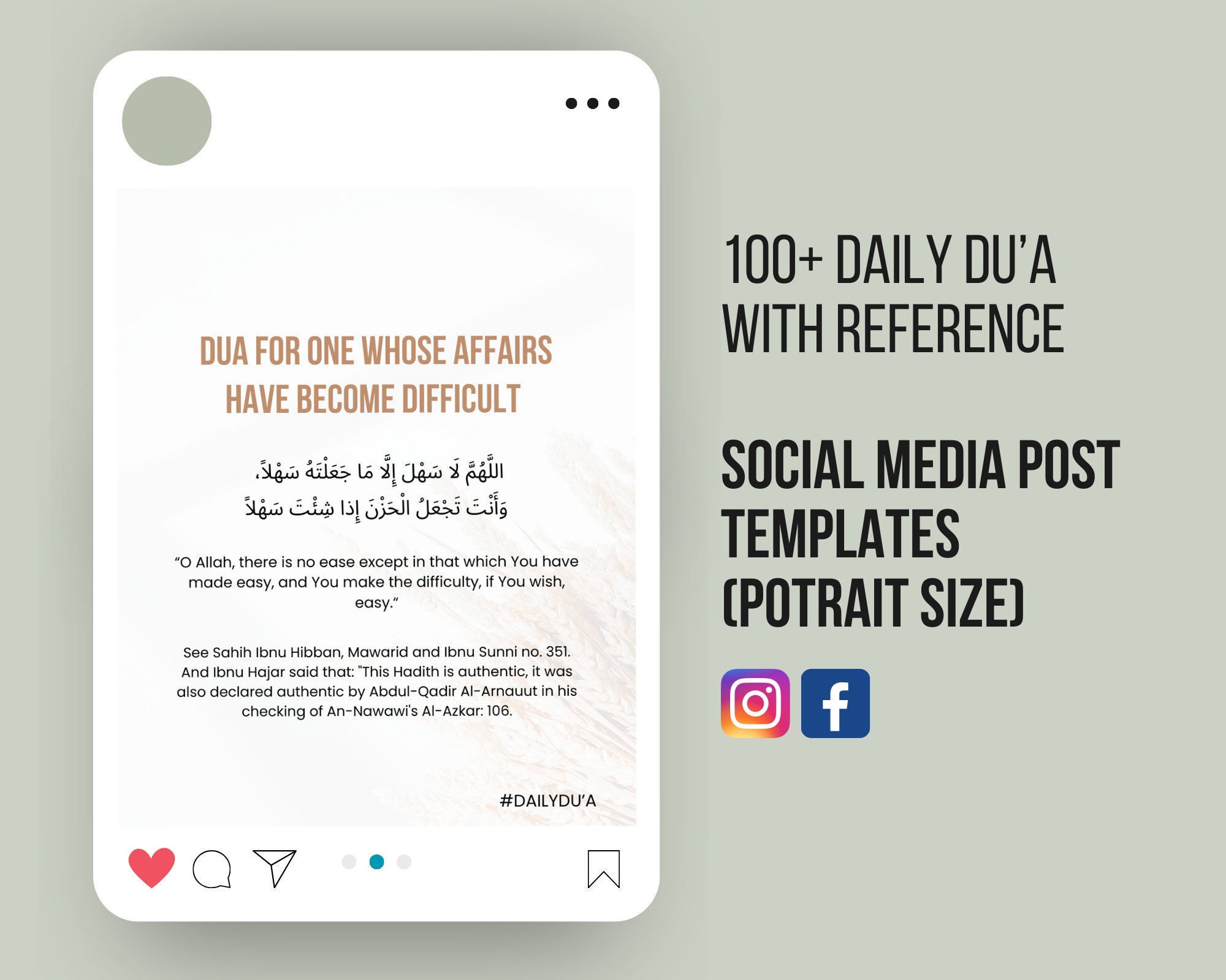 100+ Islamic Content Social Media Canva Template | Daily Du'a Instagram ...