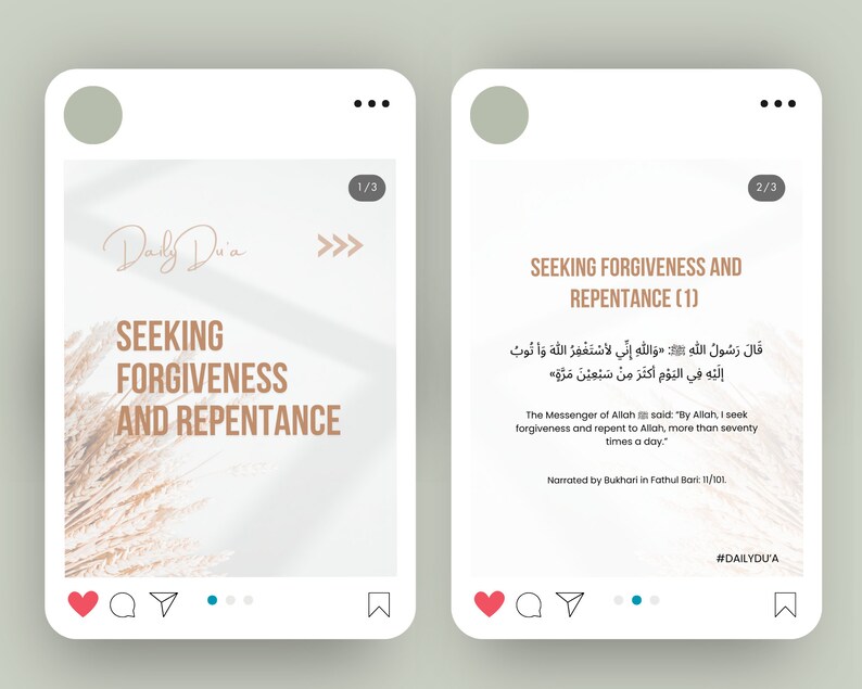 100+ Islamic Content Social Media Canva Template | Daily Du'a Instagram ...