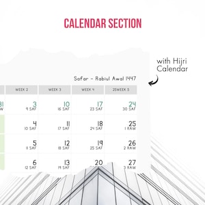 2025 Islamic Calendar With Du'a & Zikir Canva Template (digital ...