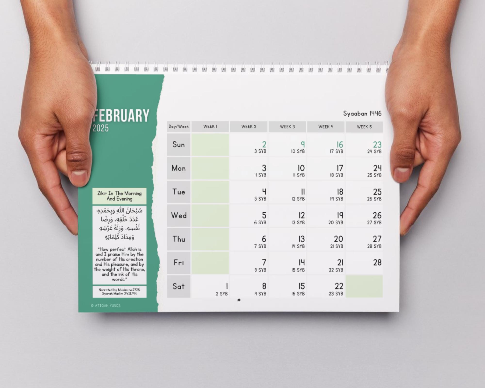 2025 Islamic Calendar With Du'a & Zikir Canva Template (digital ...