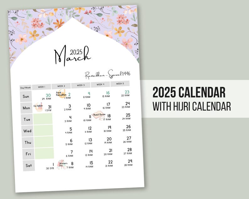 2025 Planner and Calendar (with Hijri Calendar 1446/1447H) Canva ...
