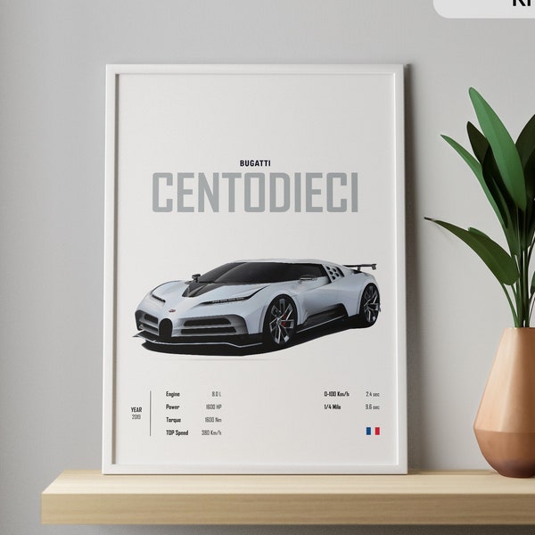 Bugatti Centodieci Print - Etsy