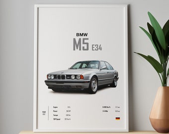 BMW E46 M3 Front View Car Poster BMW Lovers Digital Print Download Wall ...