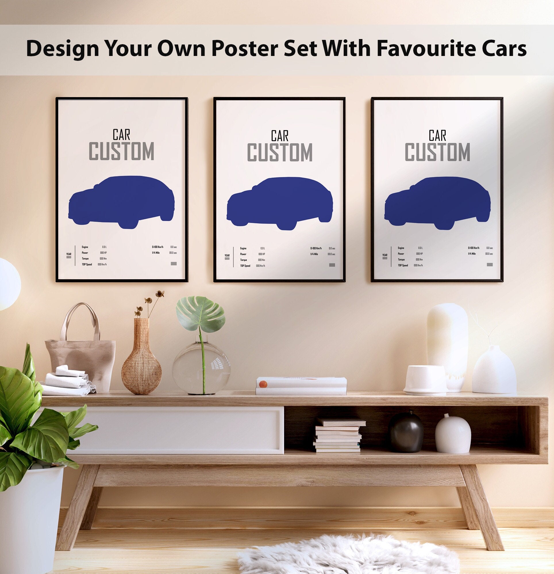 Custom Poster Set Printable Car Print Digital Download Car Portrait ...
