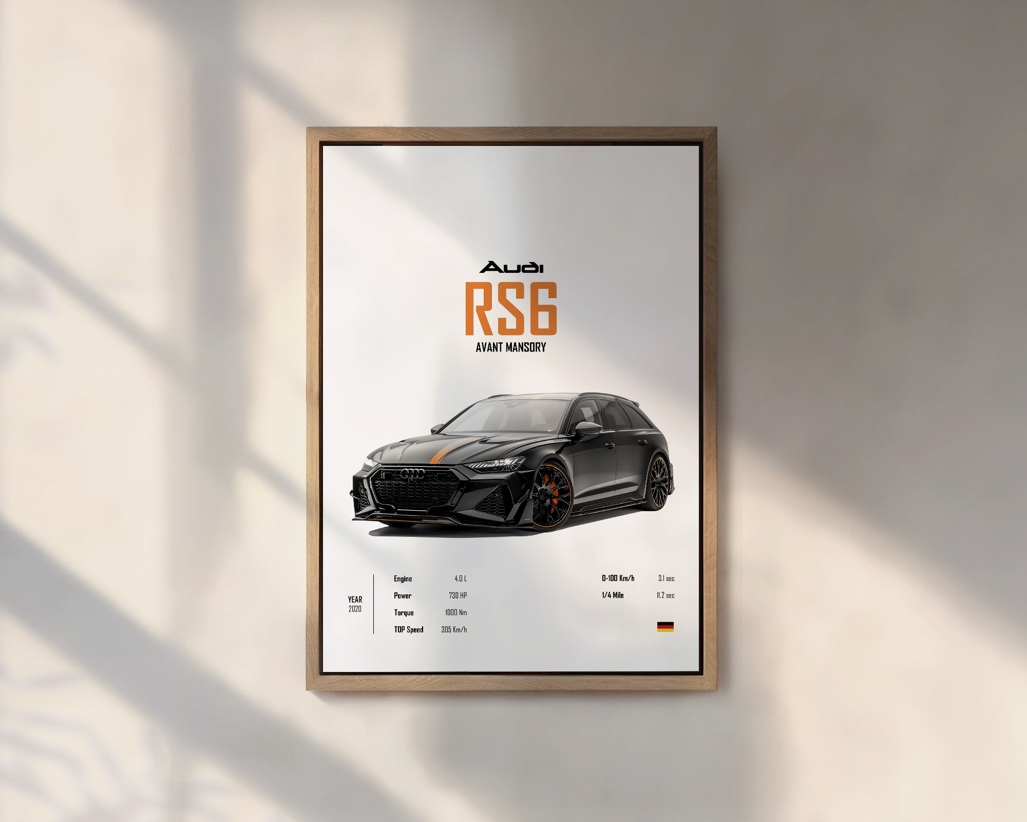 Poster Audi RS6 Avant 2022 Car Poster Digital Download Prints Wall Art ...