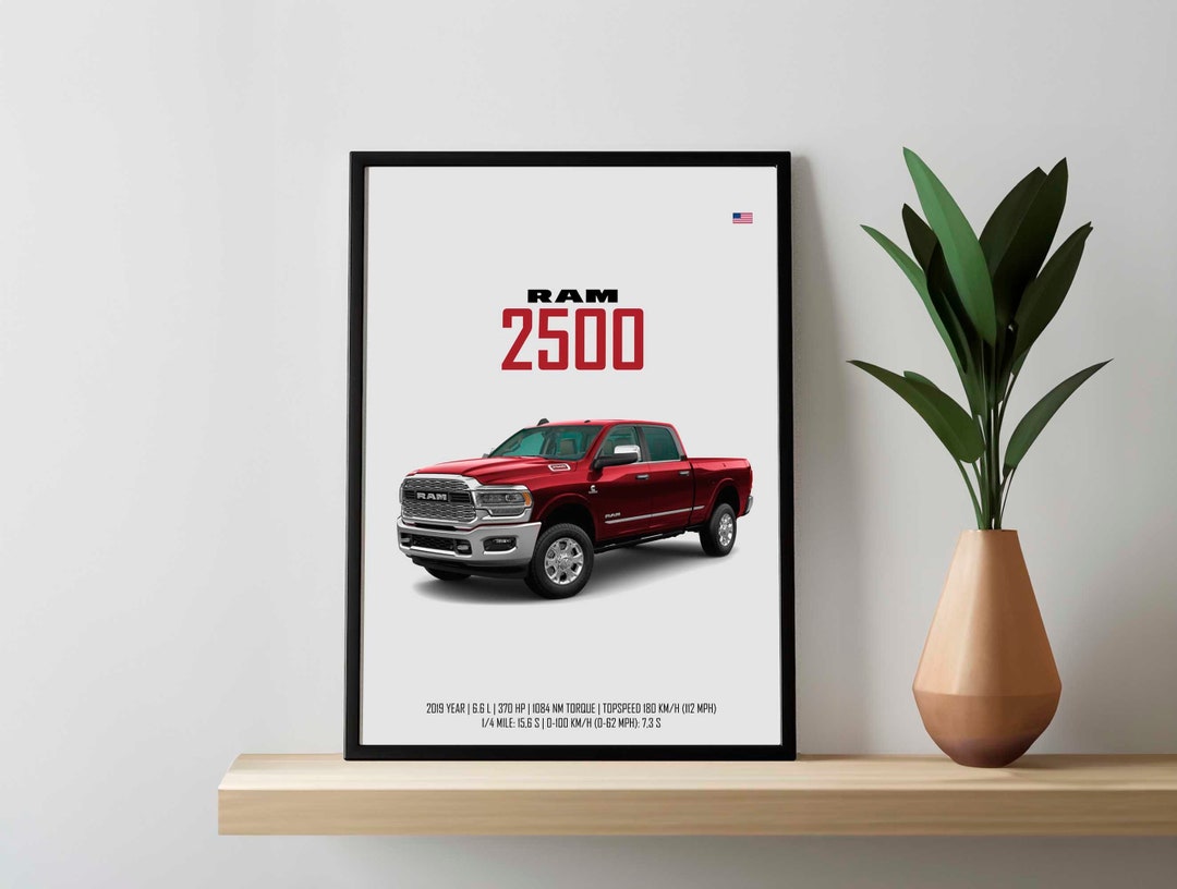 Ram 2500 Poster Car Digital Prints Logo Keychain Accessories Wall Kids ...