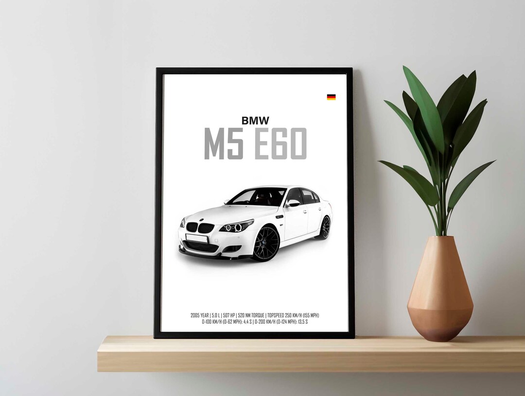 BMW M5 E60 Car Poster M2 M3 M4 M6 M8 Porsche 911 Audi Mercedes - Etsy
