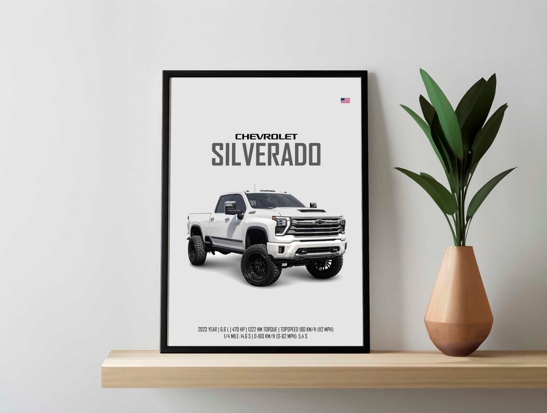 Chevrolet Truck Silverado Cartel Coche Impresiones Digitales logo ...