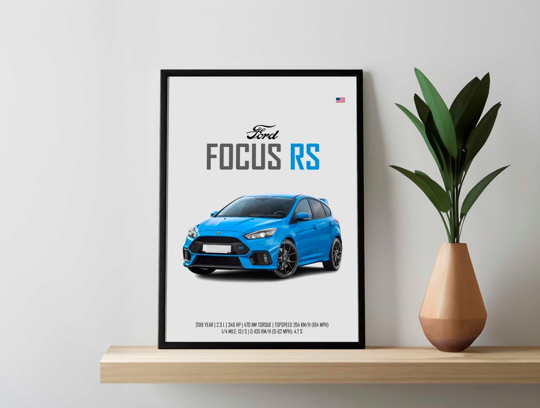 Ford Focus RS Poster 2019 Car Poster Prints Muscle Cars Supercar Kids ...