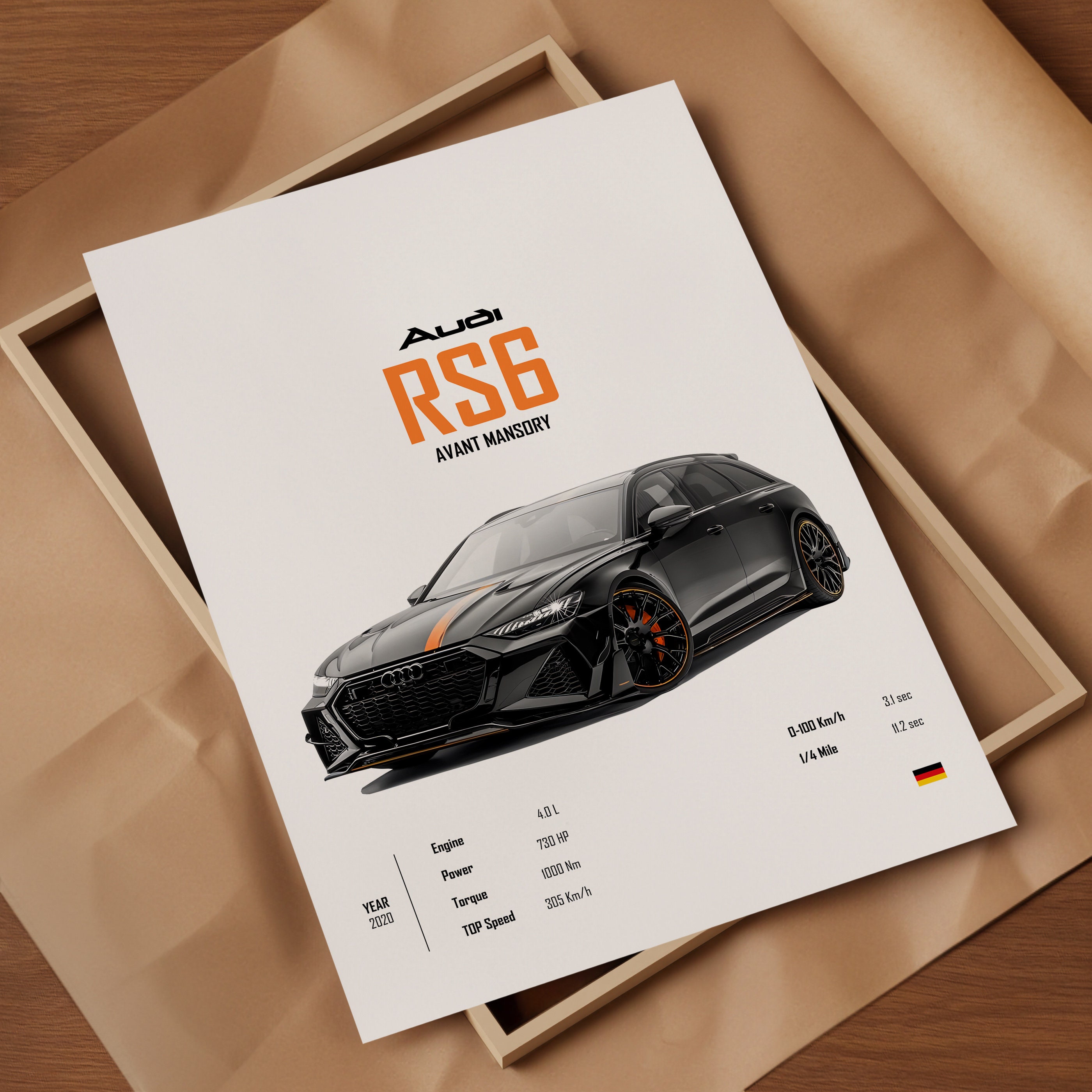 Poster Audi RS6 Avant 2022 Car Poster Digital Download Prints Wall Art ...