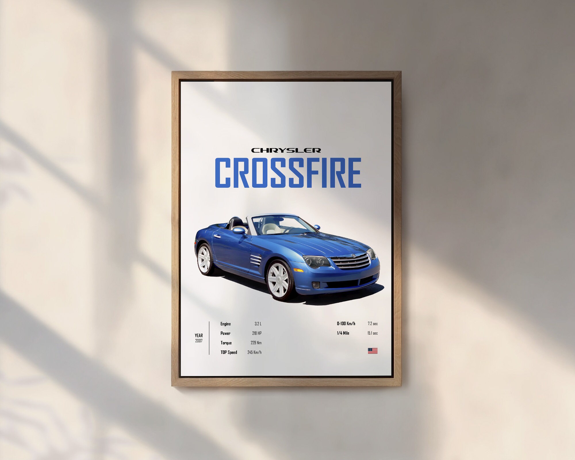 Chrysler Crossfire 2007 Car Poster Digital Prints Printable Wall Art ...
