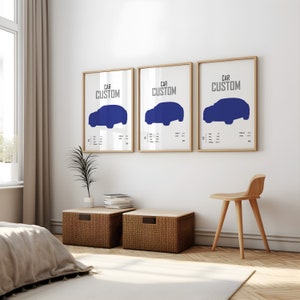 Custom Poster Set Printable Car Print Digital Download Car Portrait ...
