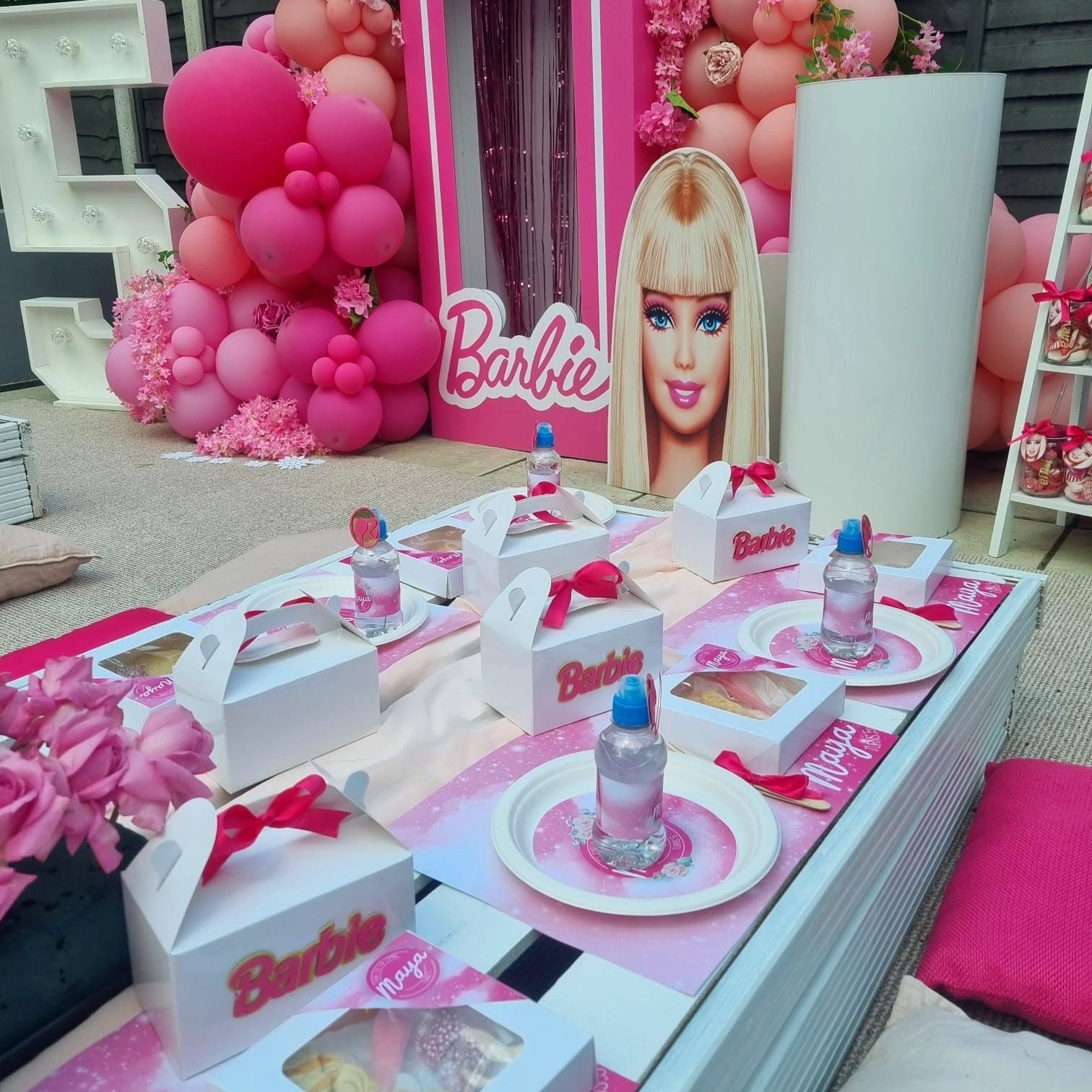 BARBIE Inspired Theme Party Boxes, Place Mats, Bottle Wraps, Cutlery ...