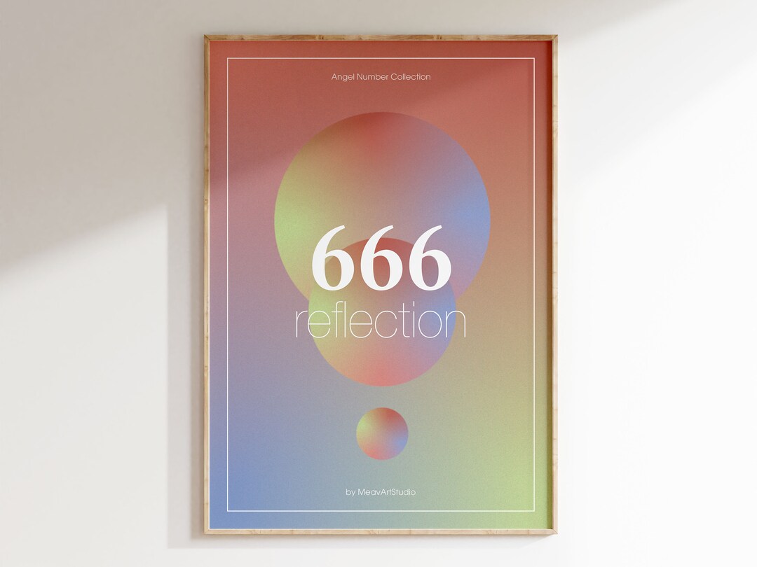 666 Angel Number Digital Poster, 666 Numerology Reflection Printable ...