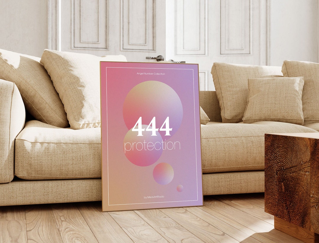 444 Angel Number Printable Poster, 444 Numerology Protection, Trendy ...