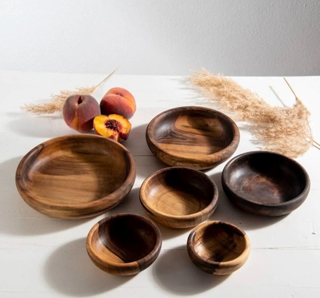 Wooden Fruit Plate Set Wooden Nuts Plate Natural Walnut Tree - Etsy