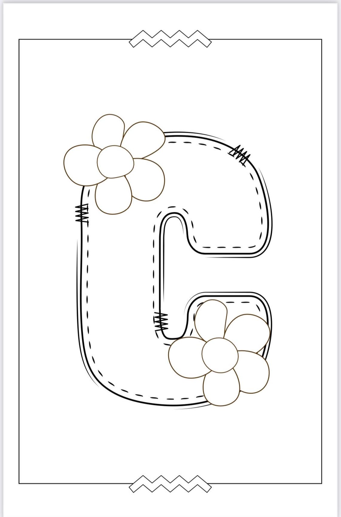 Floral Alphabet Coloring Book - Etsy