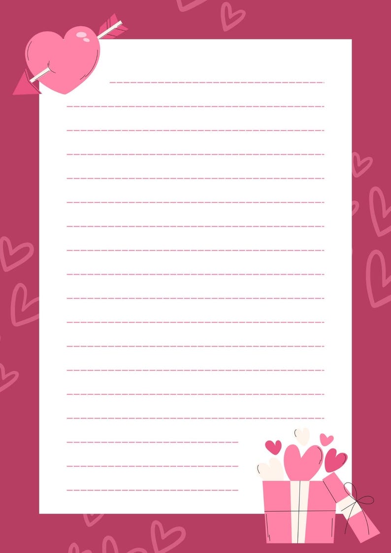 Red and White Valentines Borders - Etsy