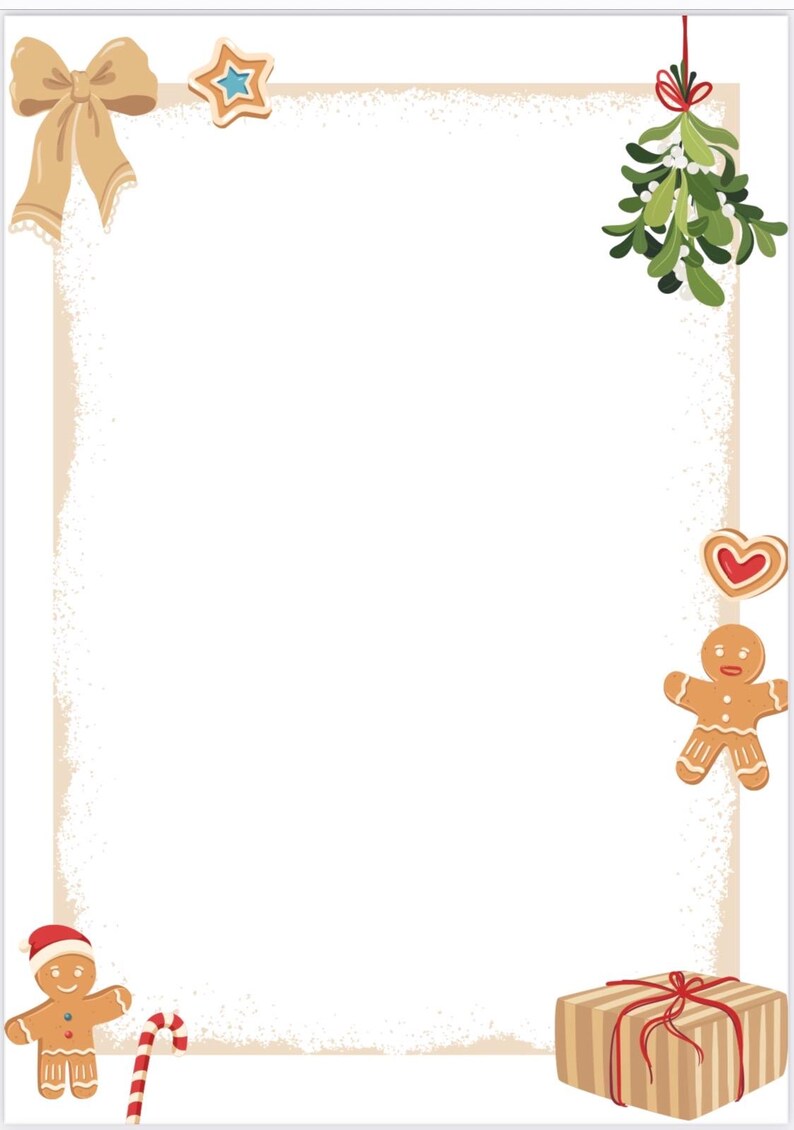 Gingerbread Men and House Border Pages Digital Download - Etsy