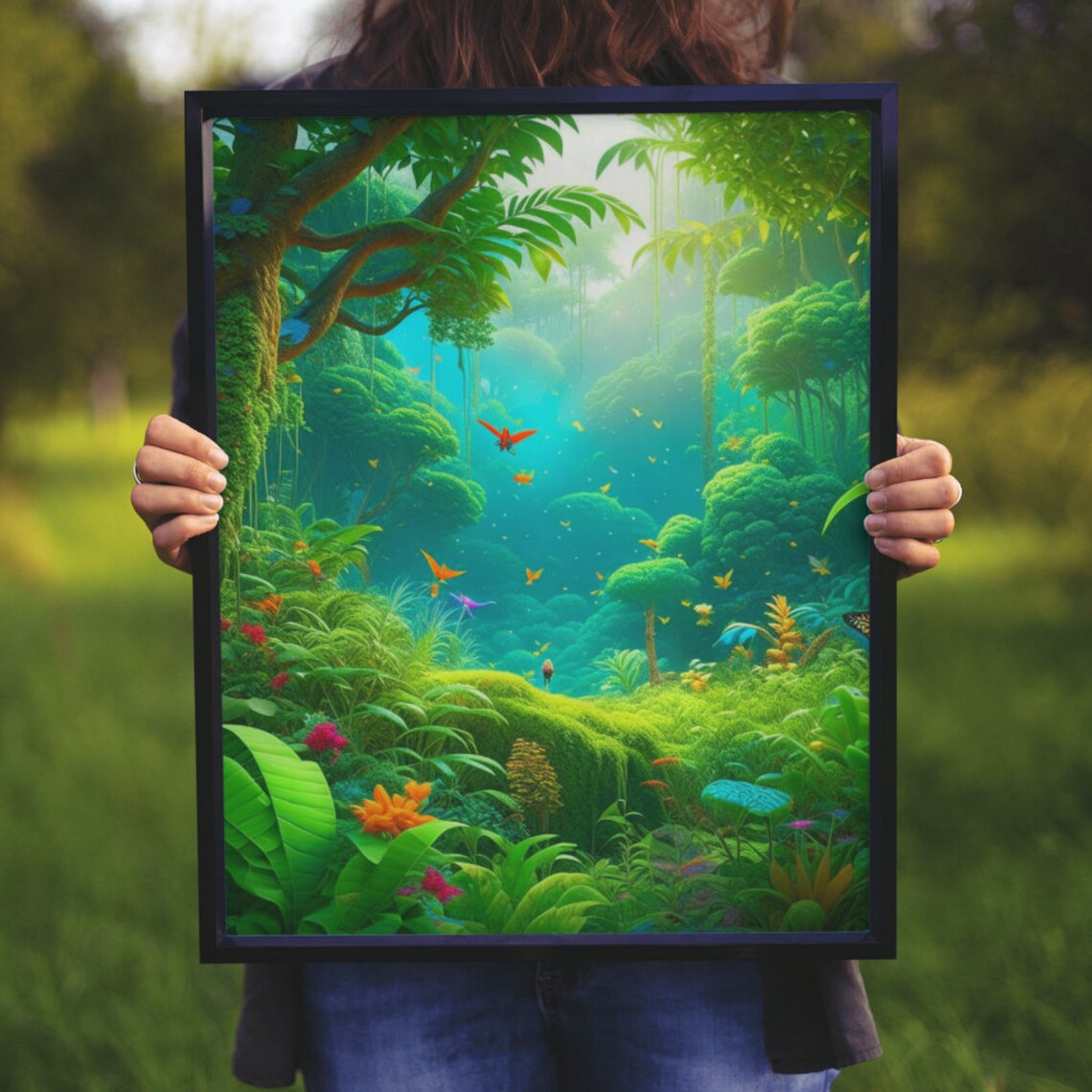 Digital Print Nature Forest Wall Art Print Greenery Landscape Home ...