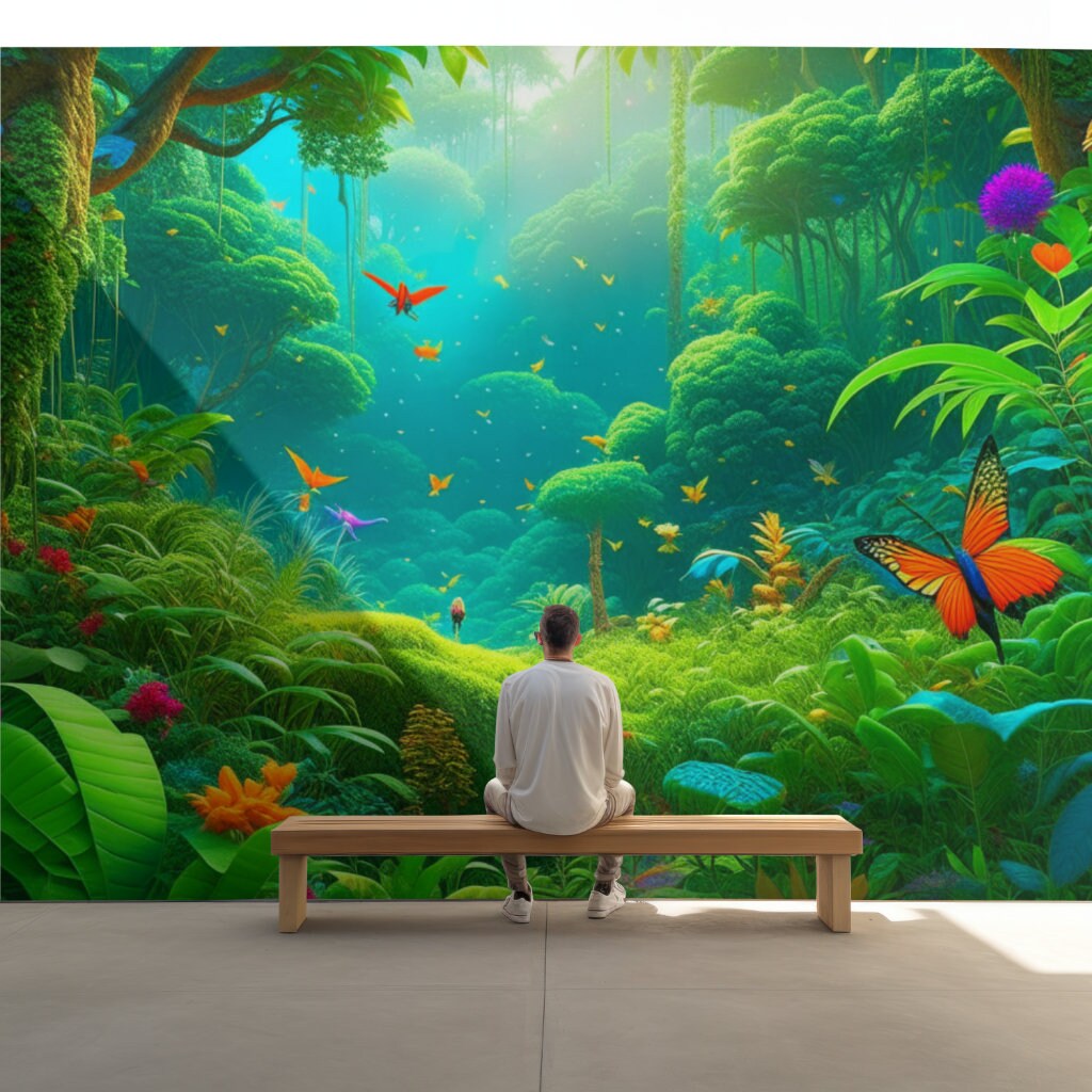 Digital Print Nature Forest Wall Art Print Greenery Landscape Home ...