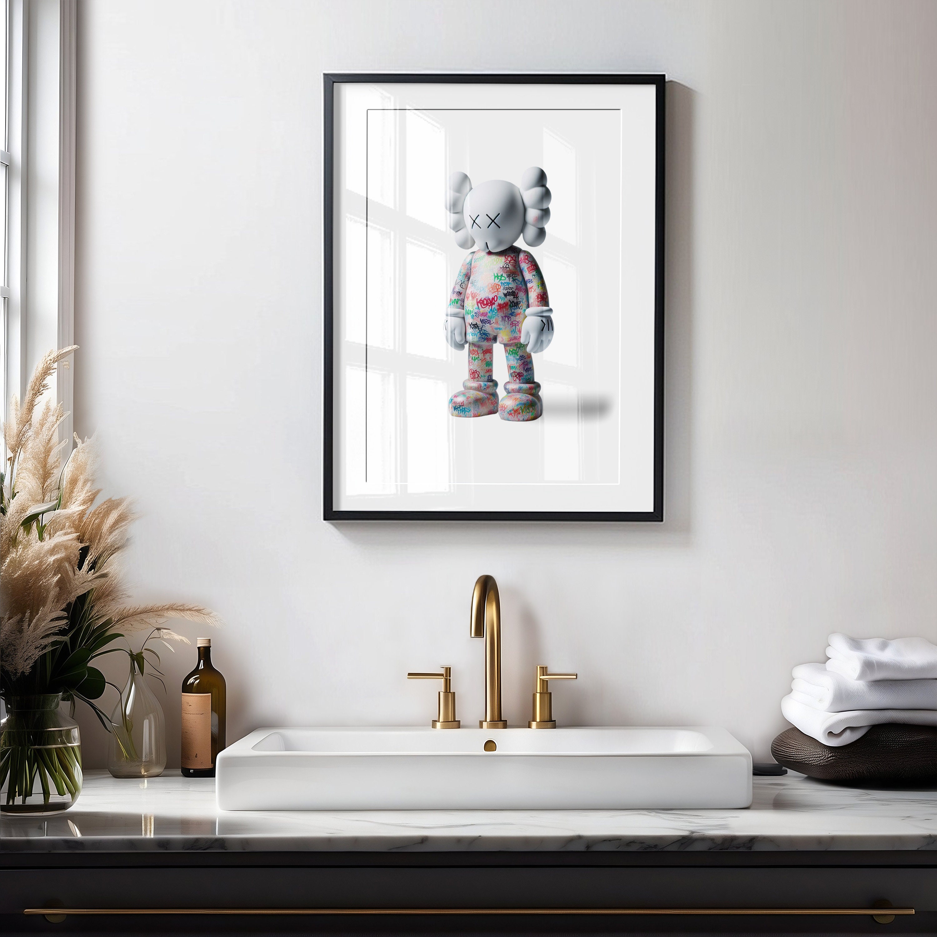 Hypebeast Kaws Poster, Colorful Graffiti Kaws Figurine, Set of 3 Kaws ...