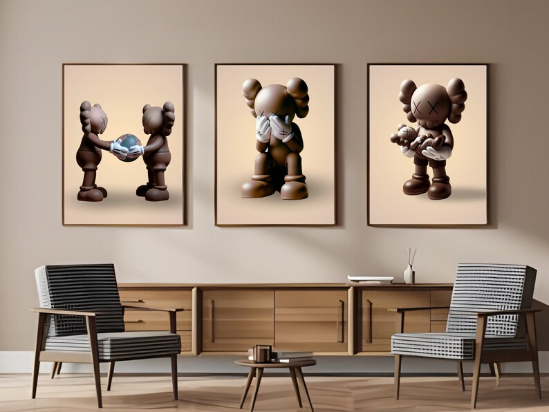 Kaws Poster Set of 3, Kaws Companion Figure Print, Hypebeast Toy ...