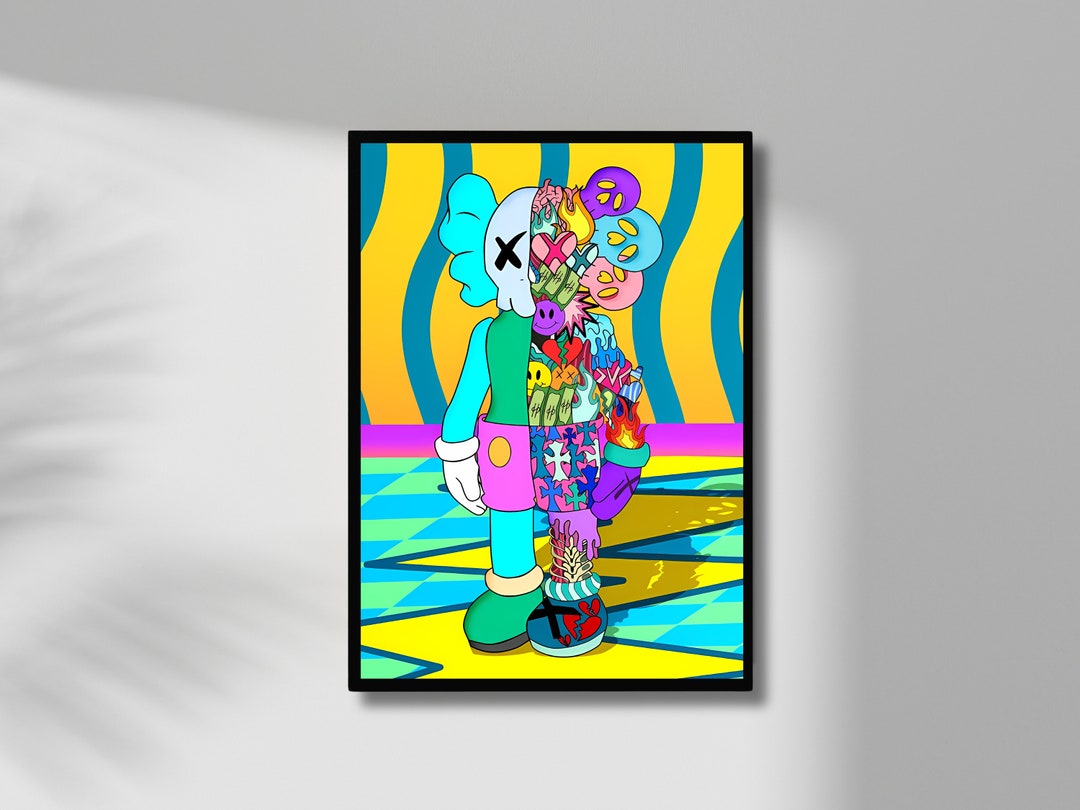 Kaws Graffiti Poster, Kaws Printable Art, Pop Culture Art, Hypebeast ...