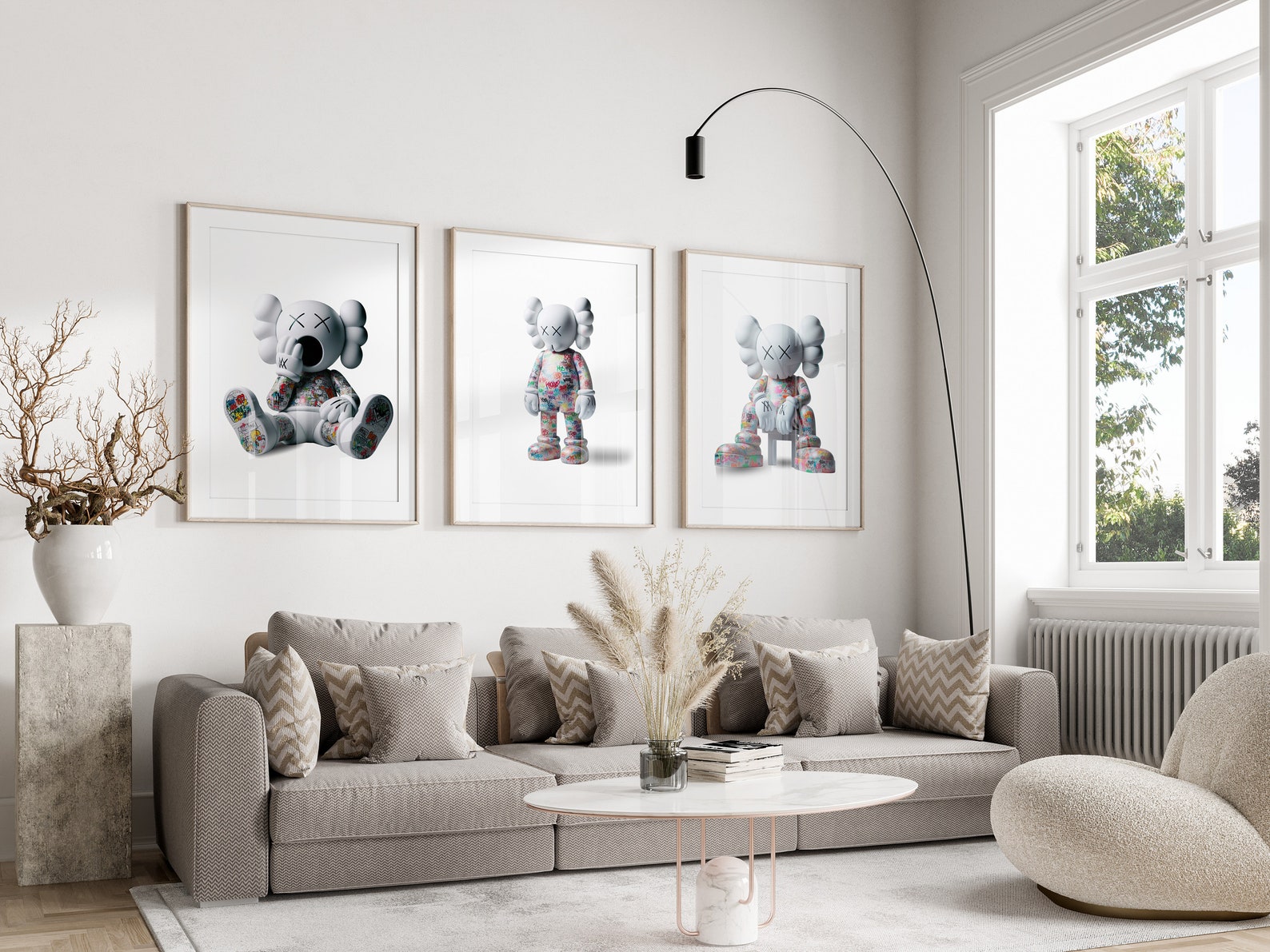 Hypebeast Kaws Poster, Colorful Graffiti Kaws Figurine, Set of 3 Kaws ...