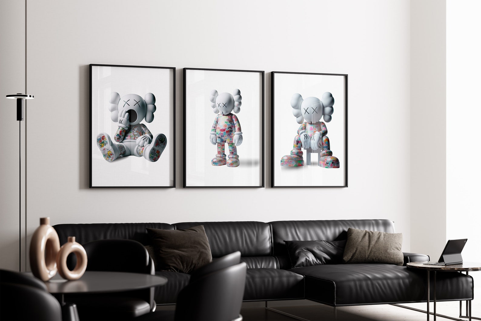 Hypebeast Kaws Poster, Colorful Graffiti Kaws Figurine, Set of 3 Kaws ...