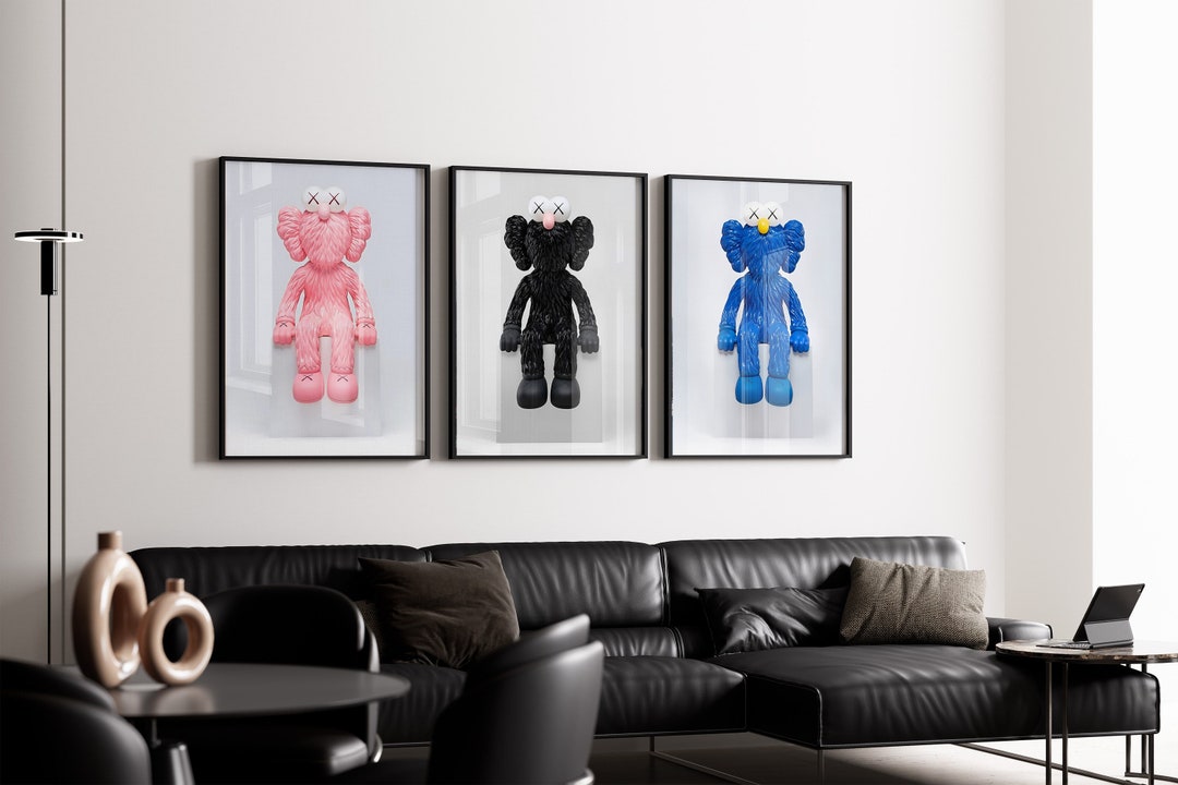 Kaws Gone Set of 3 Poster, Hypebeast Kaws Figure, Minimalist Hypebeast ...