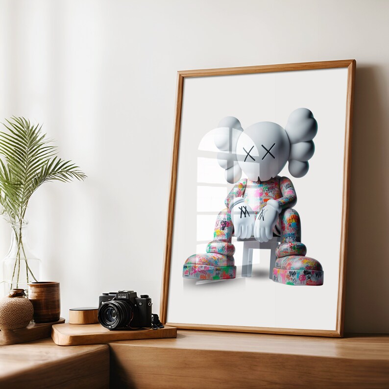 Hypebeast Kaws Poster, Colorful Graffiti Kaws Figurine, Set of 3 Kaws ...