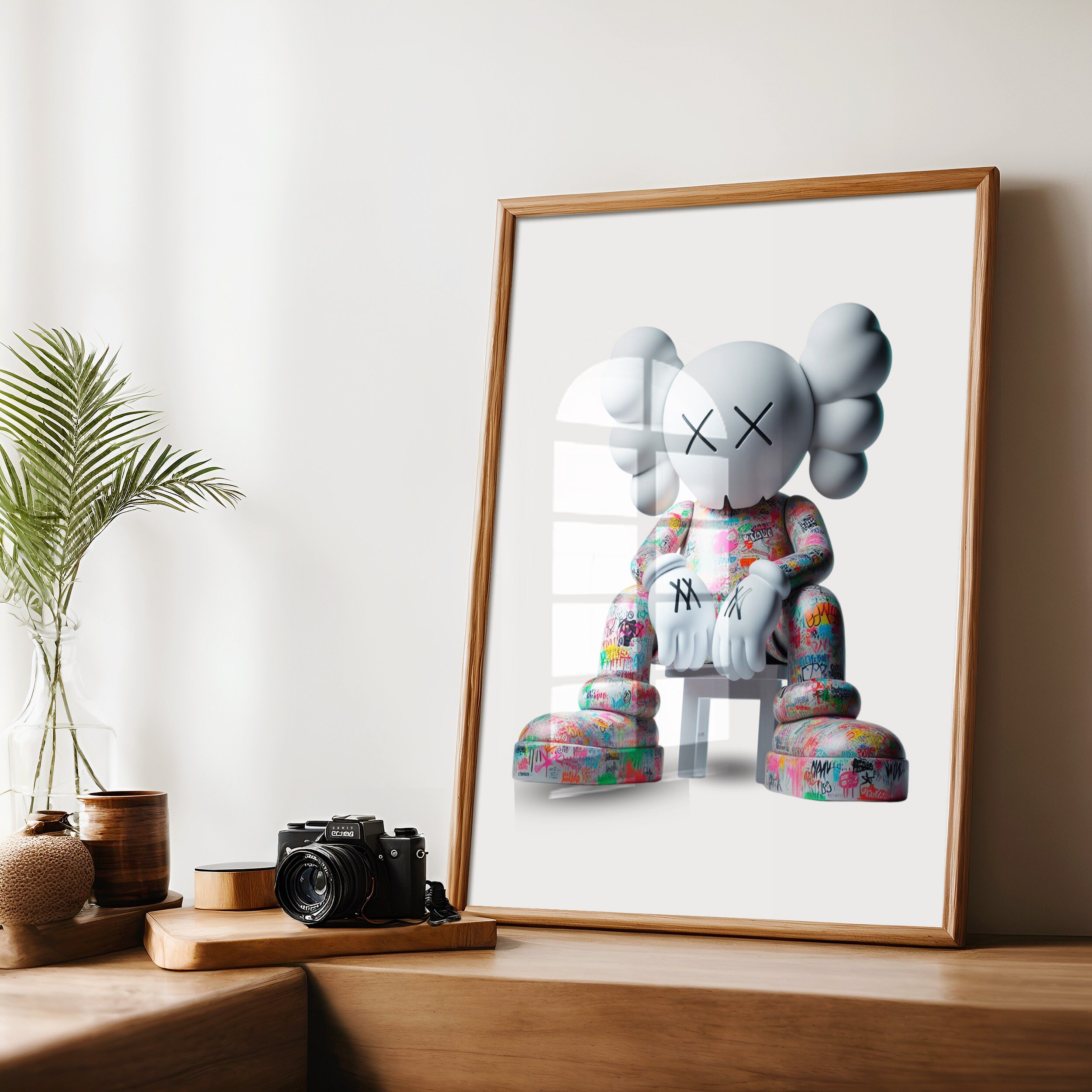 Hypebeast Kaws Poster, Colorful Graffiti Kaws Figurine, Set of 3 Kaws ...