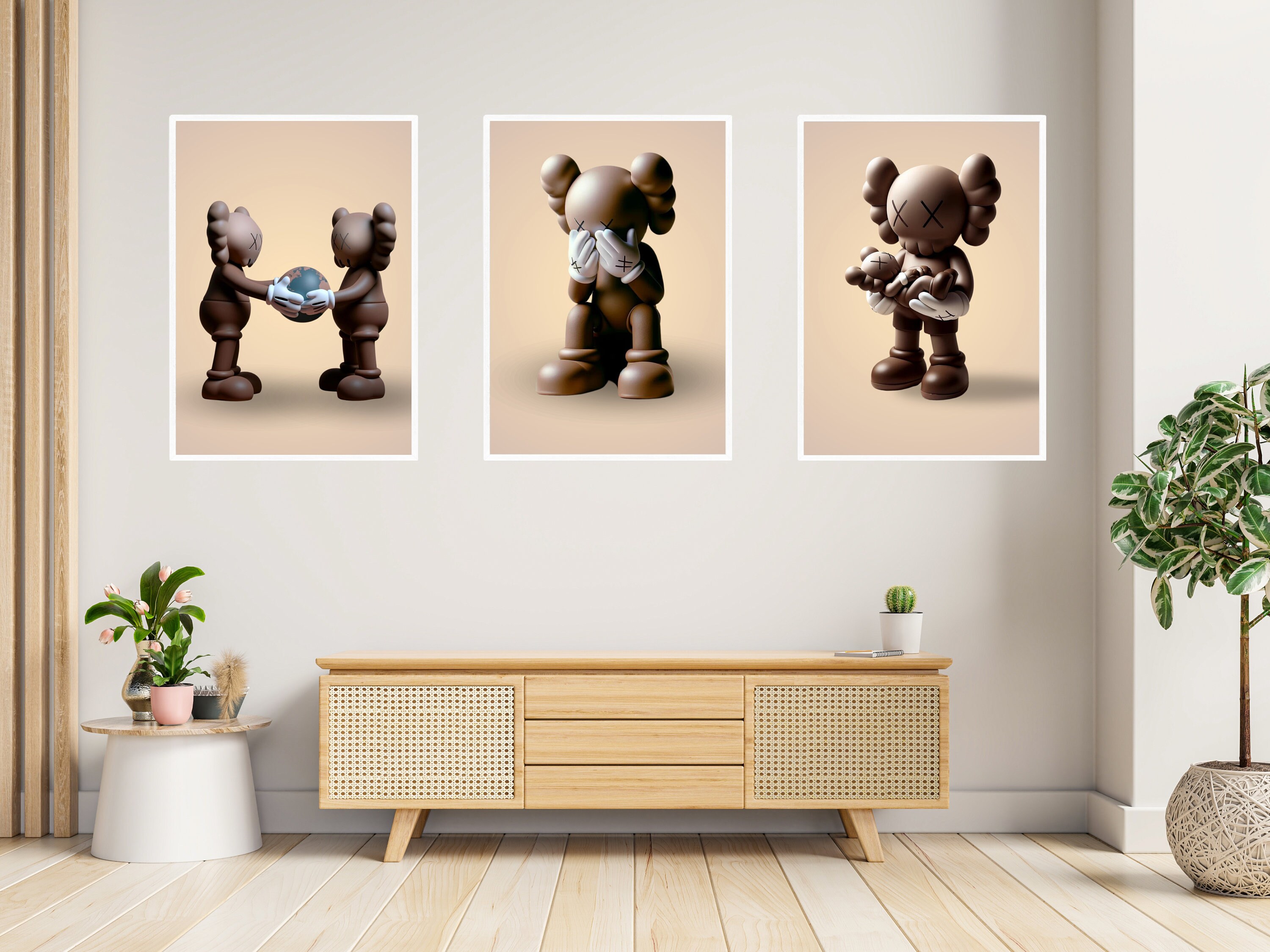 Kaws Poster Set of 3, Kaws Companion Figure Print, Hypebeast Toy ...