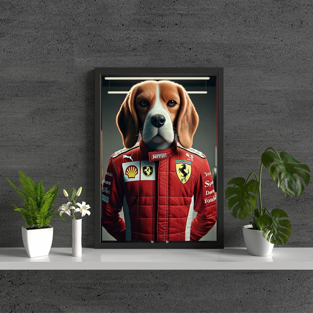 Ferrari Scuderia F1 Pet Portrait Custom Dog Portrait in Ferrari F1 2024 ...