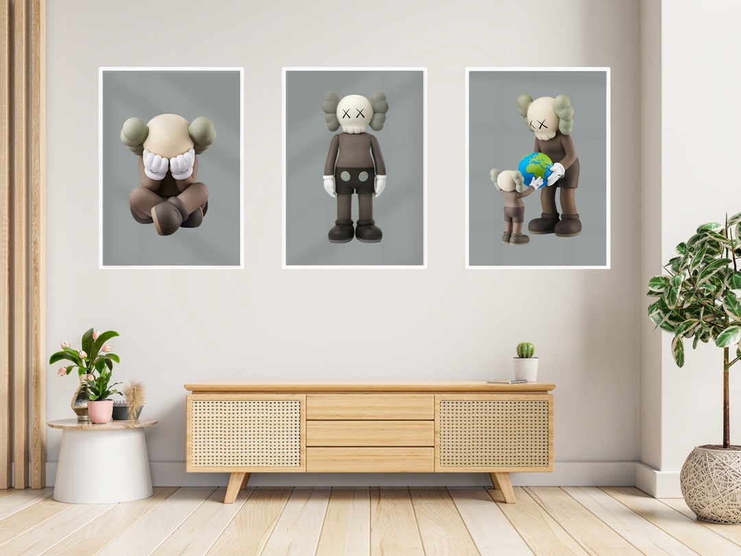 Kaws Hypebeast Poster Set of 3, Kaws Wall Art Print, Hypebeast Toy ...