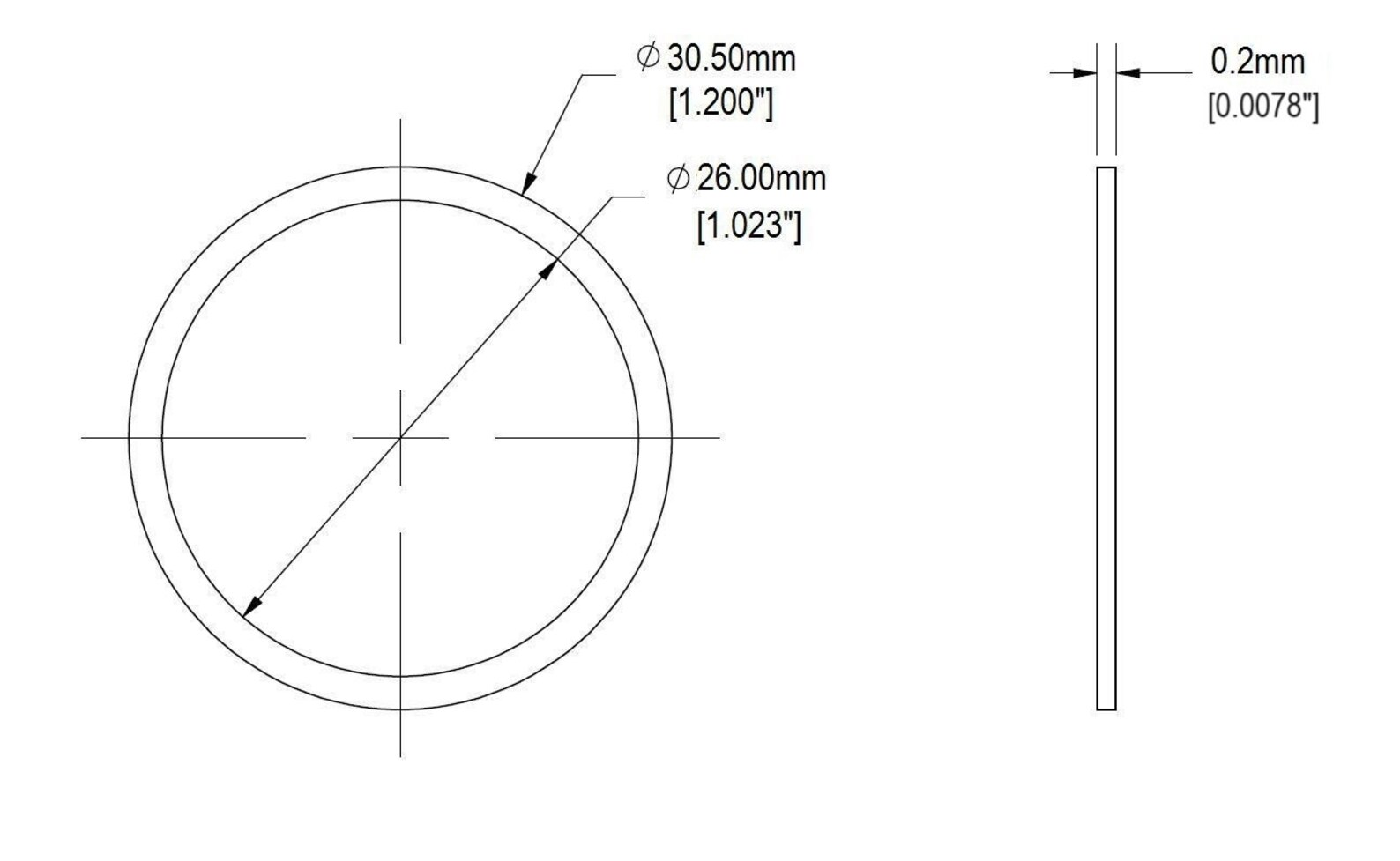 Spacer Ring 0.1mm, 0.2mm, 0.25mm, 0.5mm, 1mm Extension Spacer Shim F/ C ...