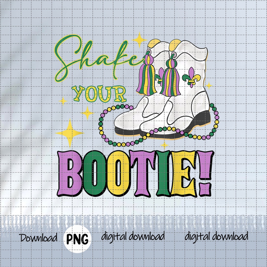 Shake Your Bootie Png, Fleur De Lis PNG, Retro Mardi Gras Booties Png ...