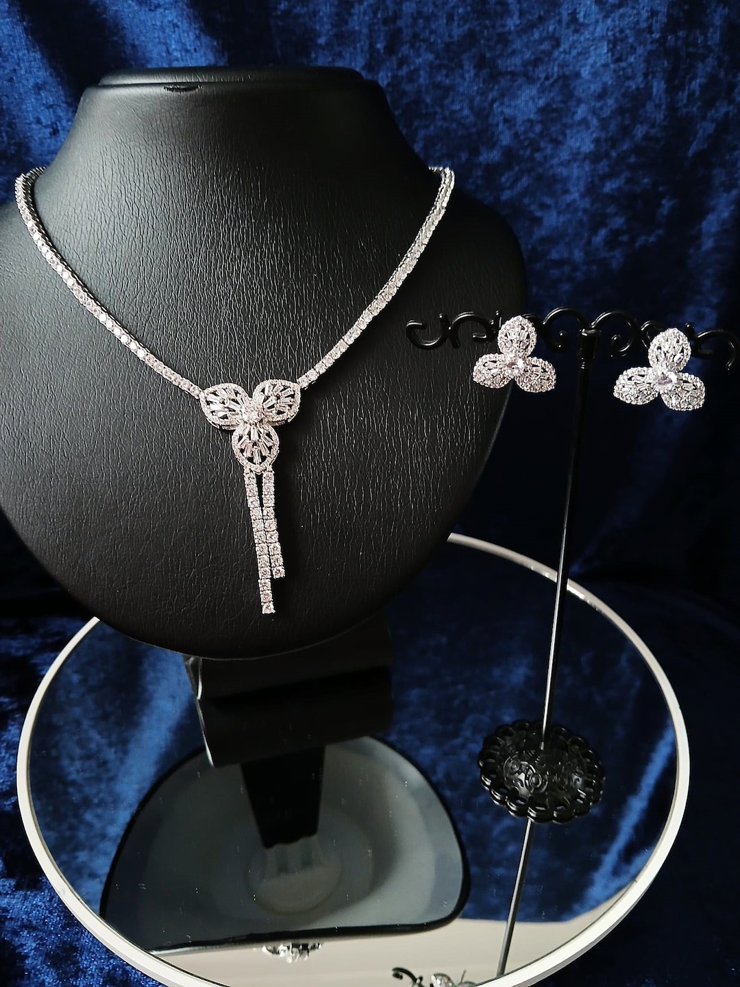 Elven Style Silver Jewelry Set: Zirconia Crystal Wedding Jewellery - Etsy